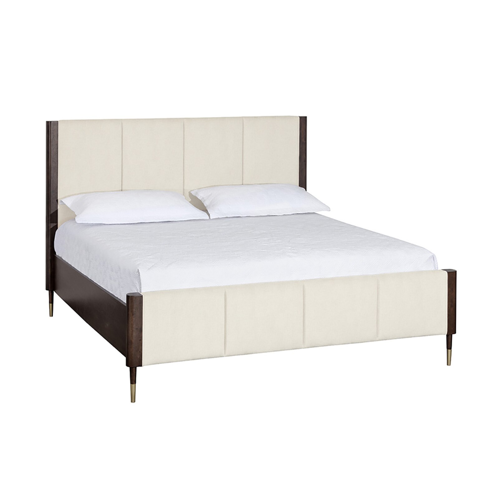 Sunpan Lonnie Polo Club Muslin Fabric King Size Upholstered Bed