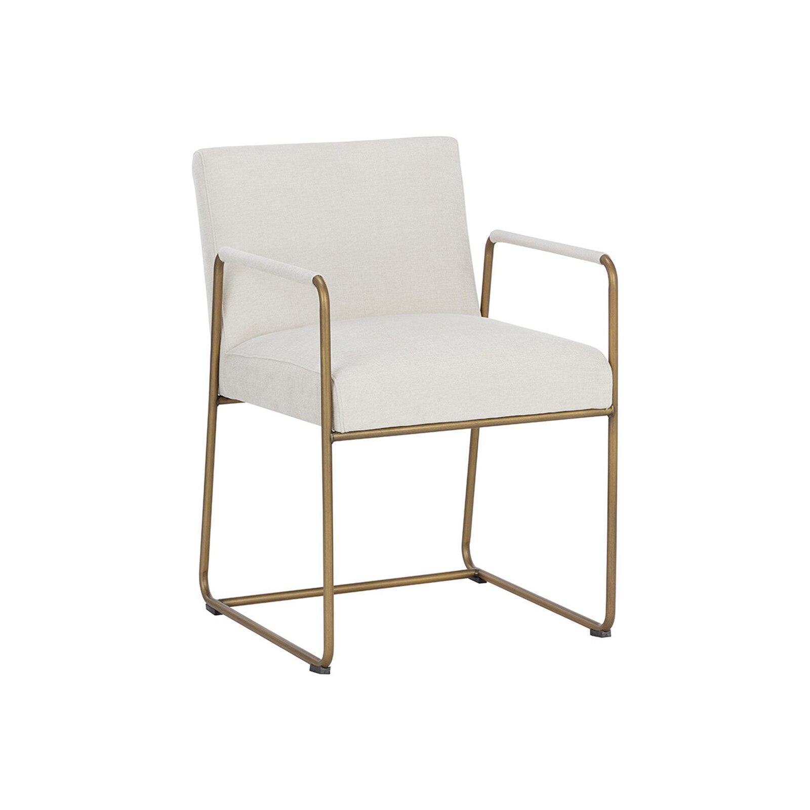 Sunpan 31" Balford Danny Ivory Fabric Arm Dining Chair
