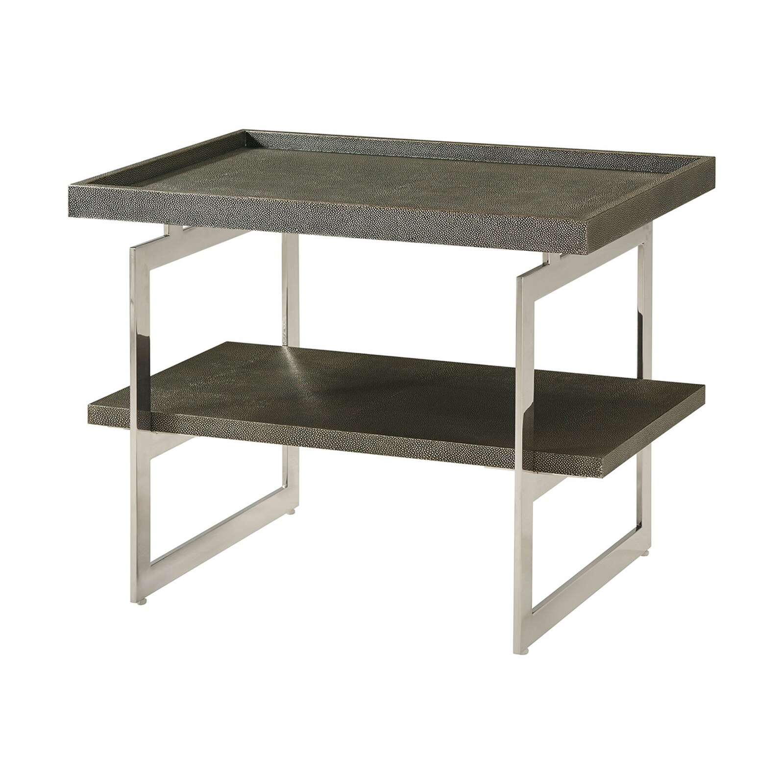 Theodore Alexander 29" Landry Leather Side Table