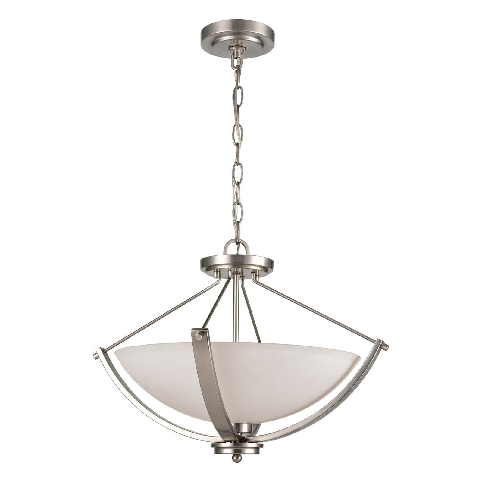 Thomas Lighting Casual Mission 3-Light Brushed Nickel Semi Flush Mount ...