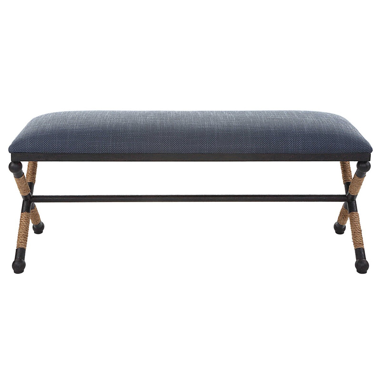 Uttermost 48" Firth Navy Accent Bench