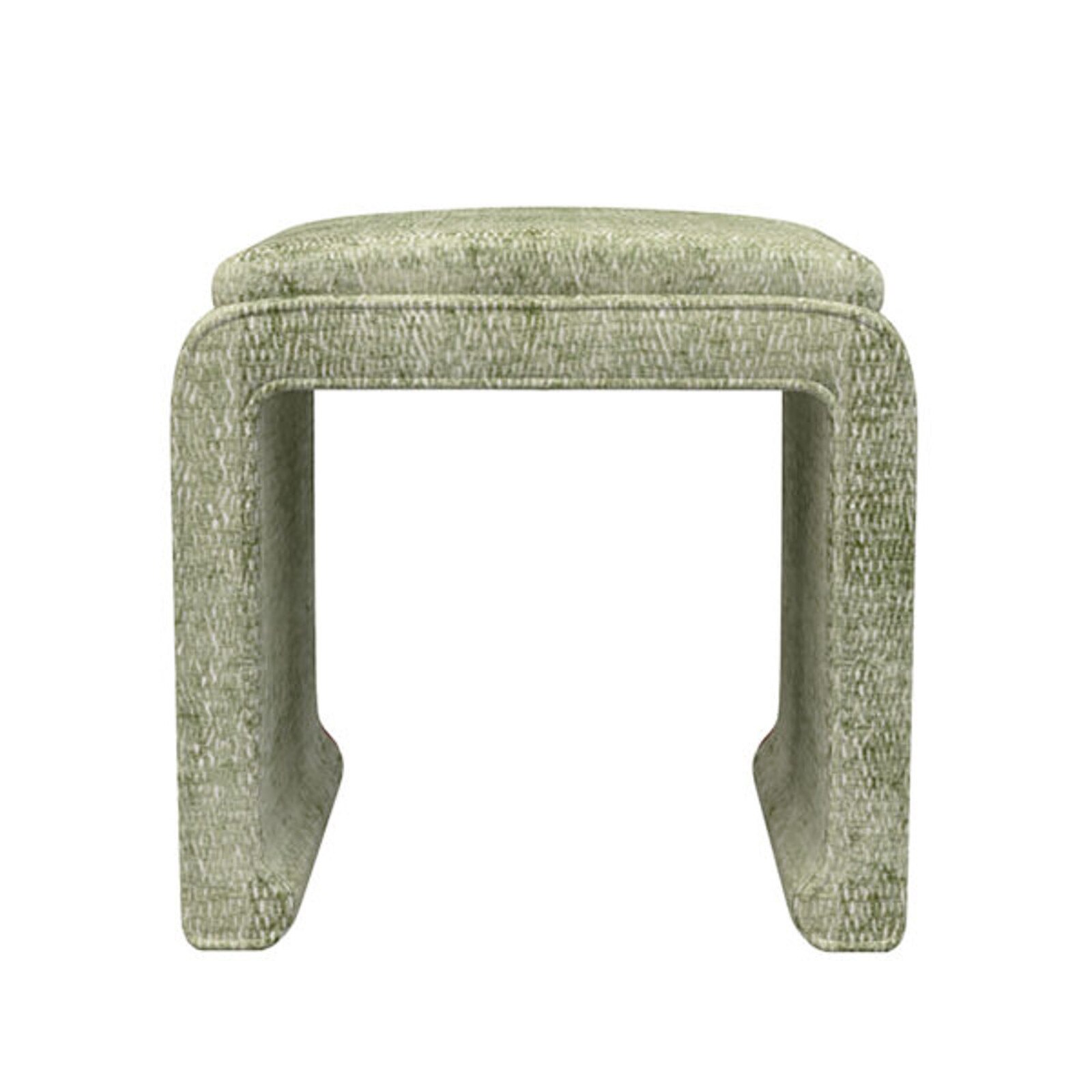 Worlds Away 20" Ming Style Upholstered Accent Stool - York GR