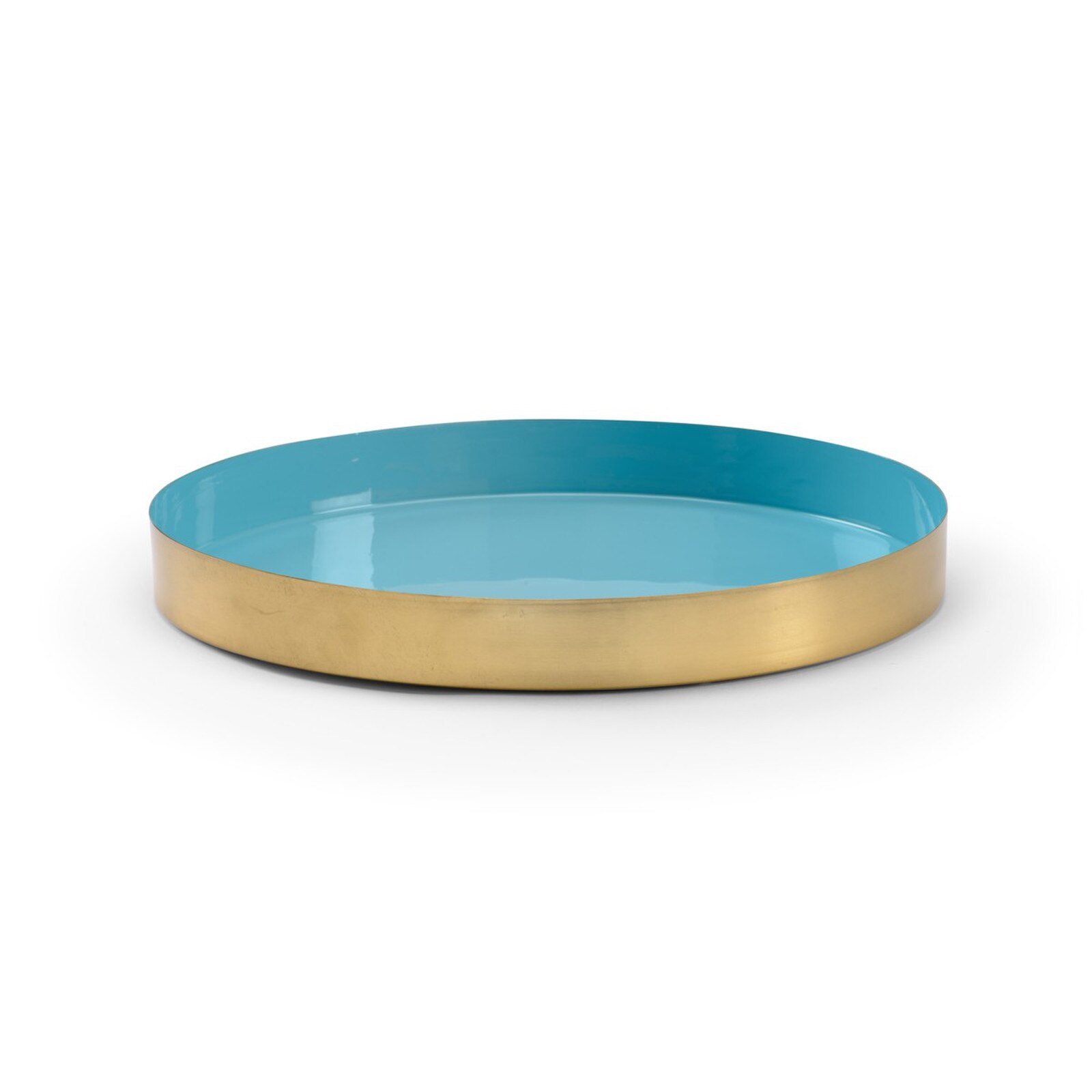 Wildwood Caribbean Round Gold Large Metal Tray